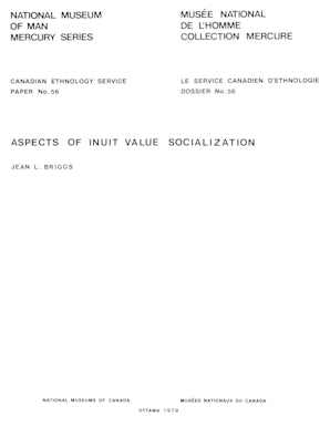 Aspects of Inuit value socialization – University of Ottawa Press